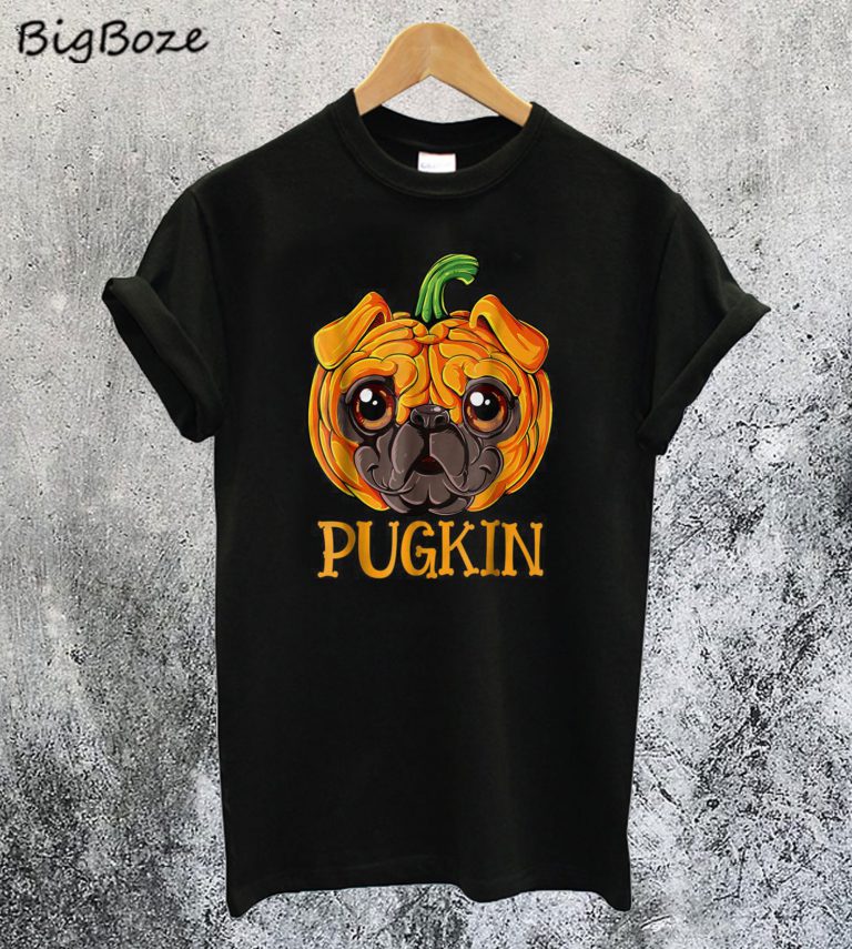 Pugkin Pug Pumpkin Halloween T-Shirt – bigboze.com