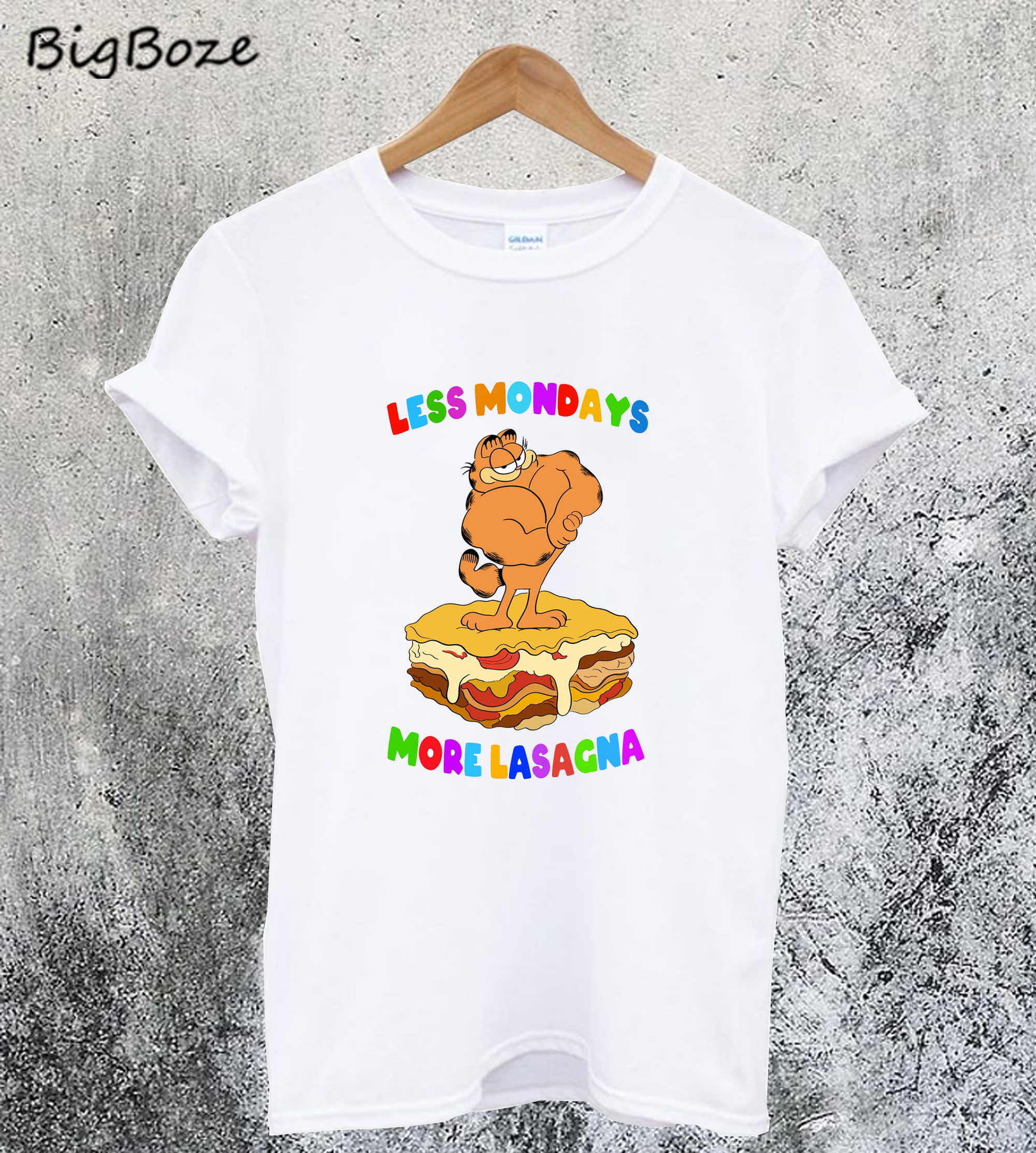 Buff Garf – Less Mondays More Lasagna T-Shirt – bigboze.com